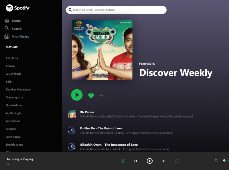 SPOTIFY_CLONE by Bharathi Vairamani on Dribbble