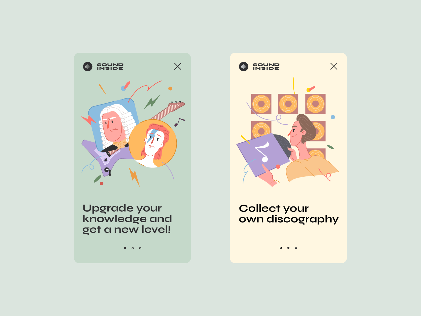 Sound Inside — Onboarding Screens by George Rostomov on Dribbble