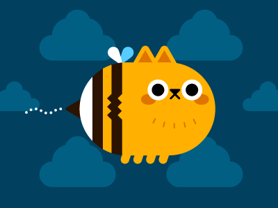 Catbee pattern by Hey Hey Momo! on Dribbble