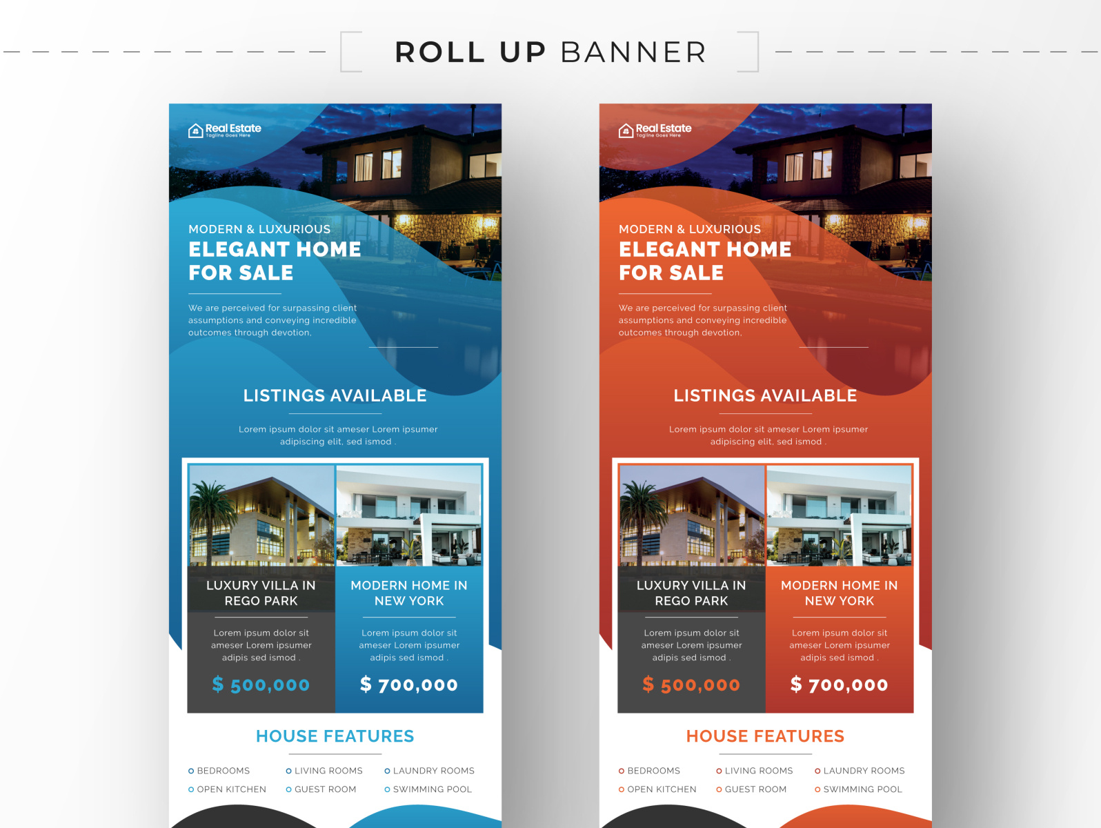 Modern home sale real estate roll up banner by Muhammad Musab Hossain ...
