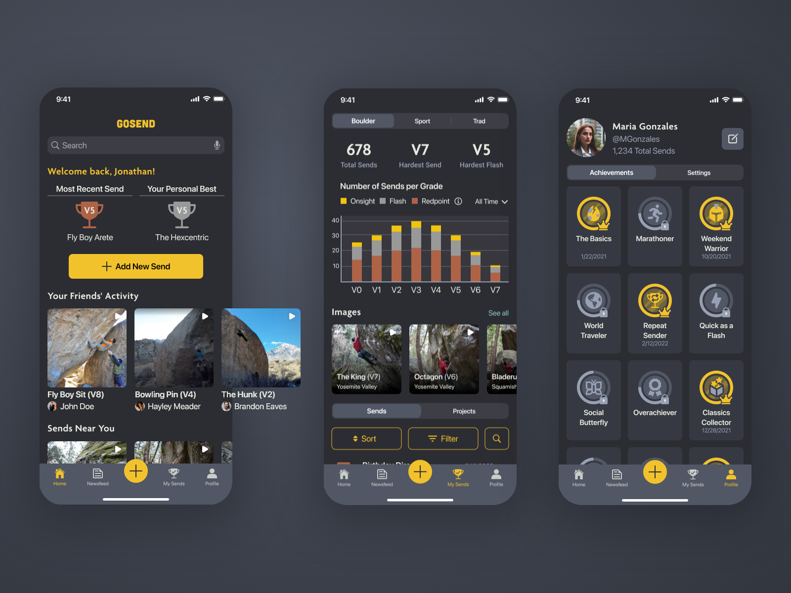 GoSend | Climbing App by Ayako Nishimura on Dribbble