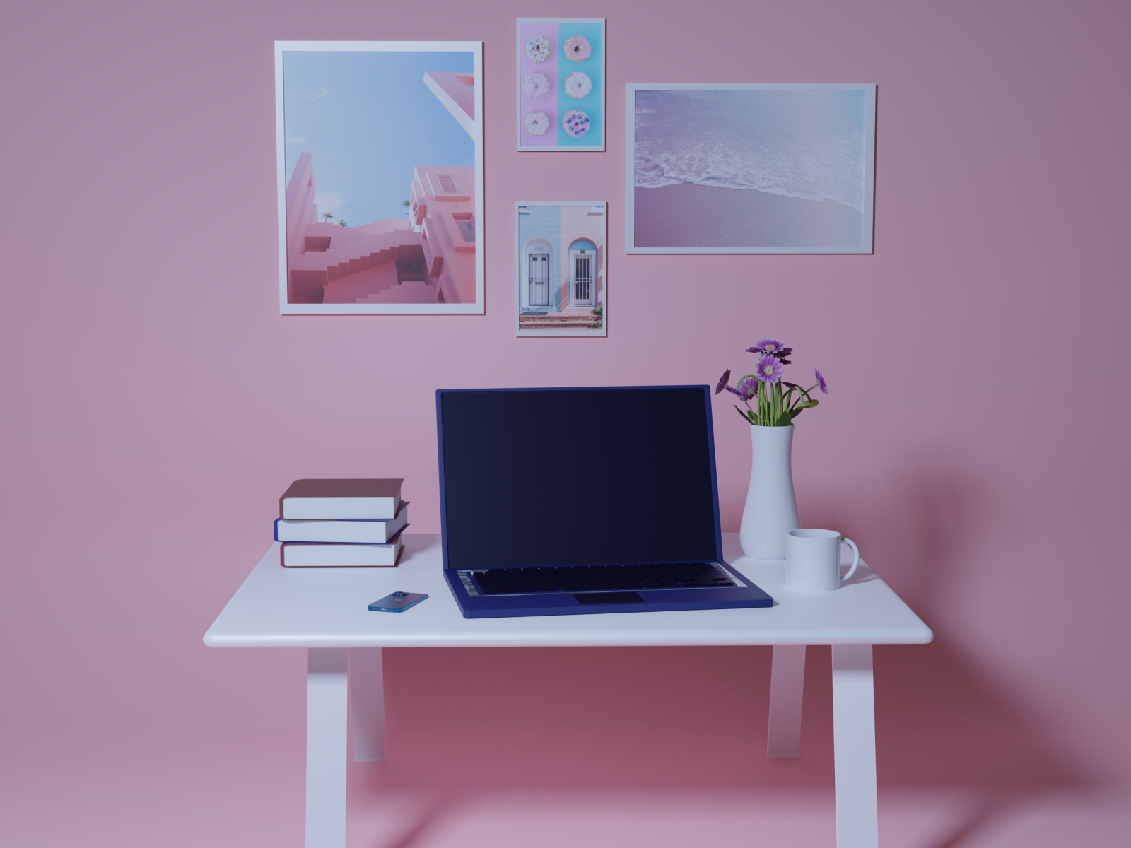 3D Aesthetic Minimalist Desktop Setup by Imam Hiday on Dribbble