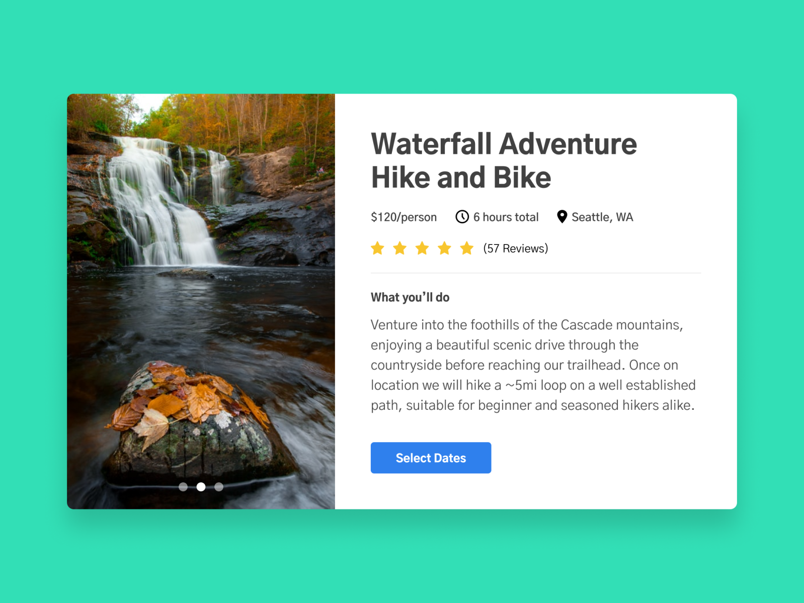 Hiking Card Component Concept by Taryn on Dribbble