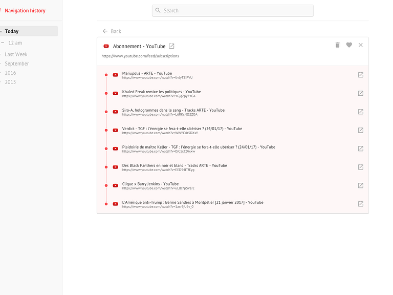 Browser navigation history by Bruno ️ on Dribbble