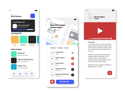 Online Course Flutter Application, User Interface Design Ideas by Dani ...