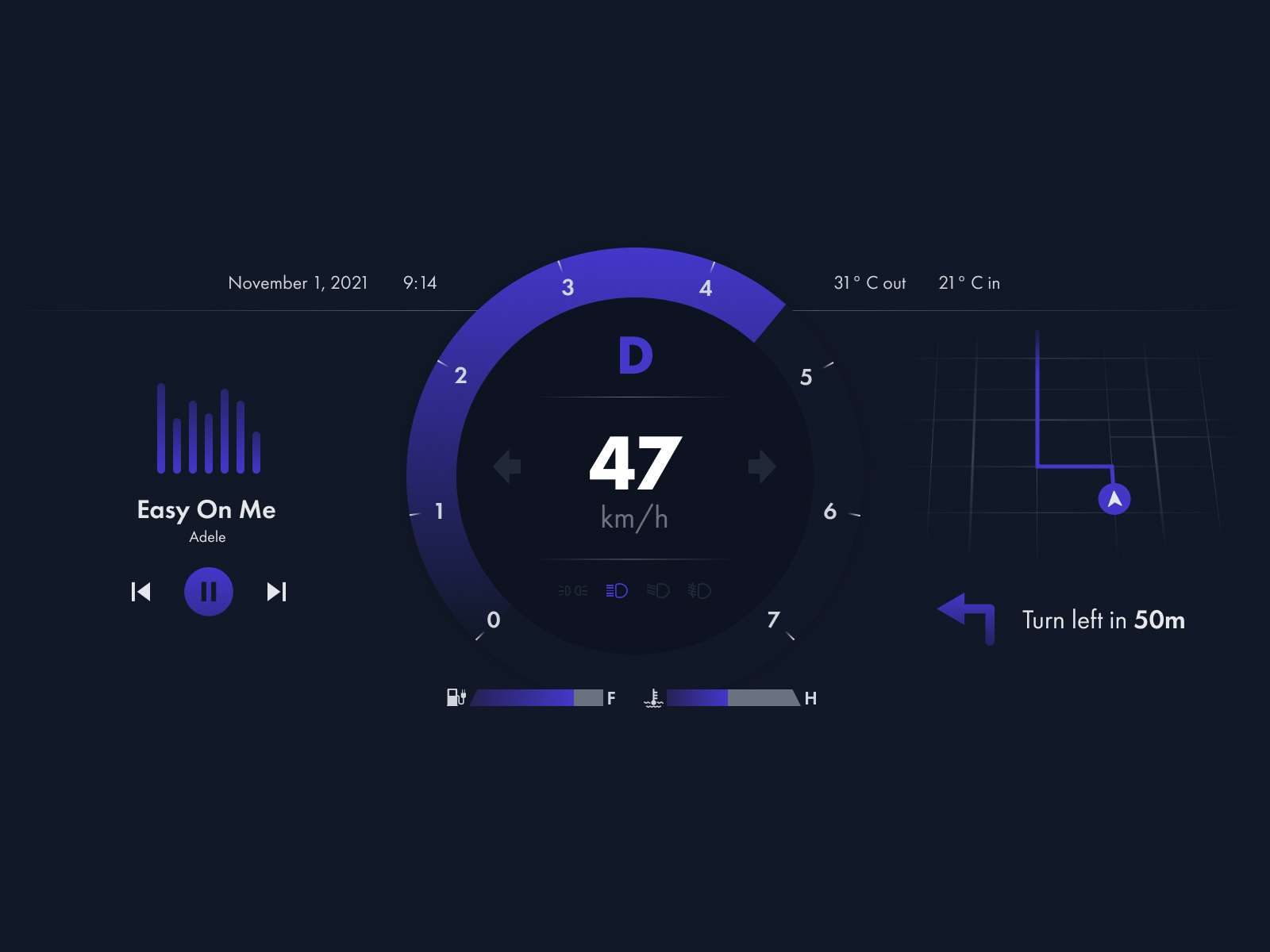 Daily UI 034 - Car Interface by Romain Guibert on Dribbble