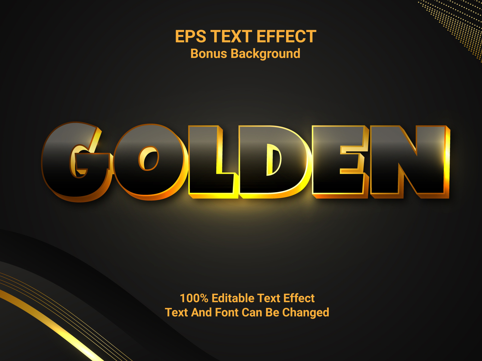 Golden Text Effect, vector EPS by DafitYusup on Dribbble