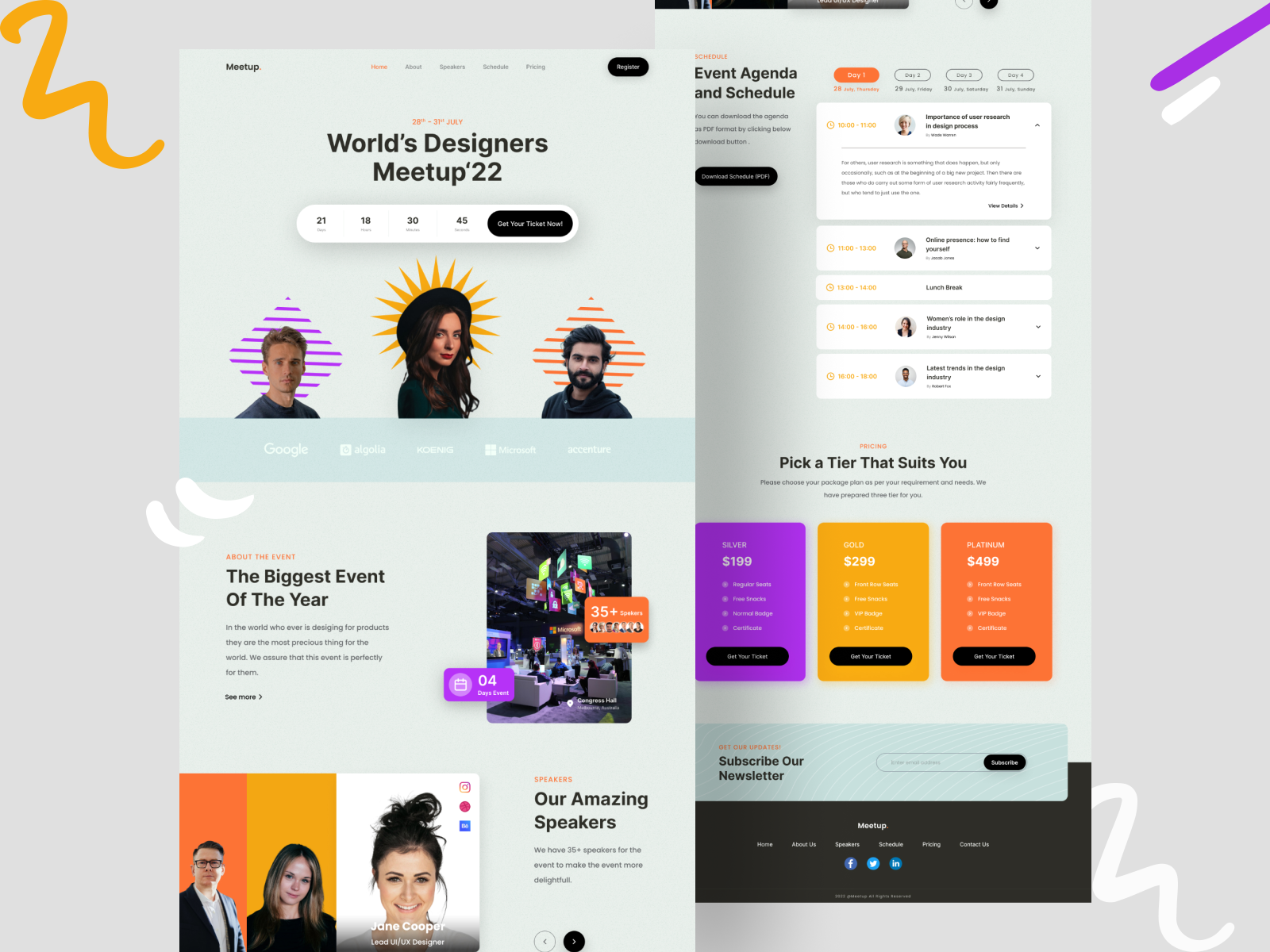 Meet Up. - Event Conference Landing Page by Zeenat Enam on Dribbble