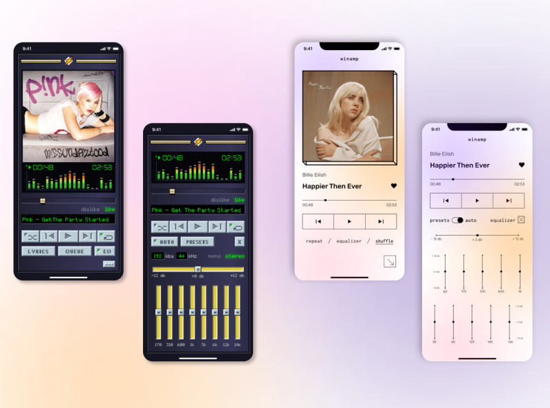 Winamp Player Concept: Classic design / 90 retro UI (mobile app) by ...