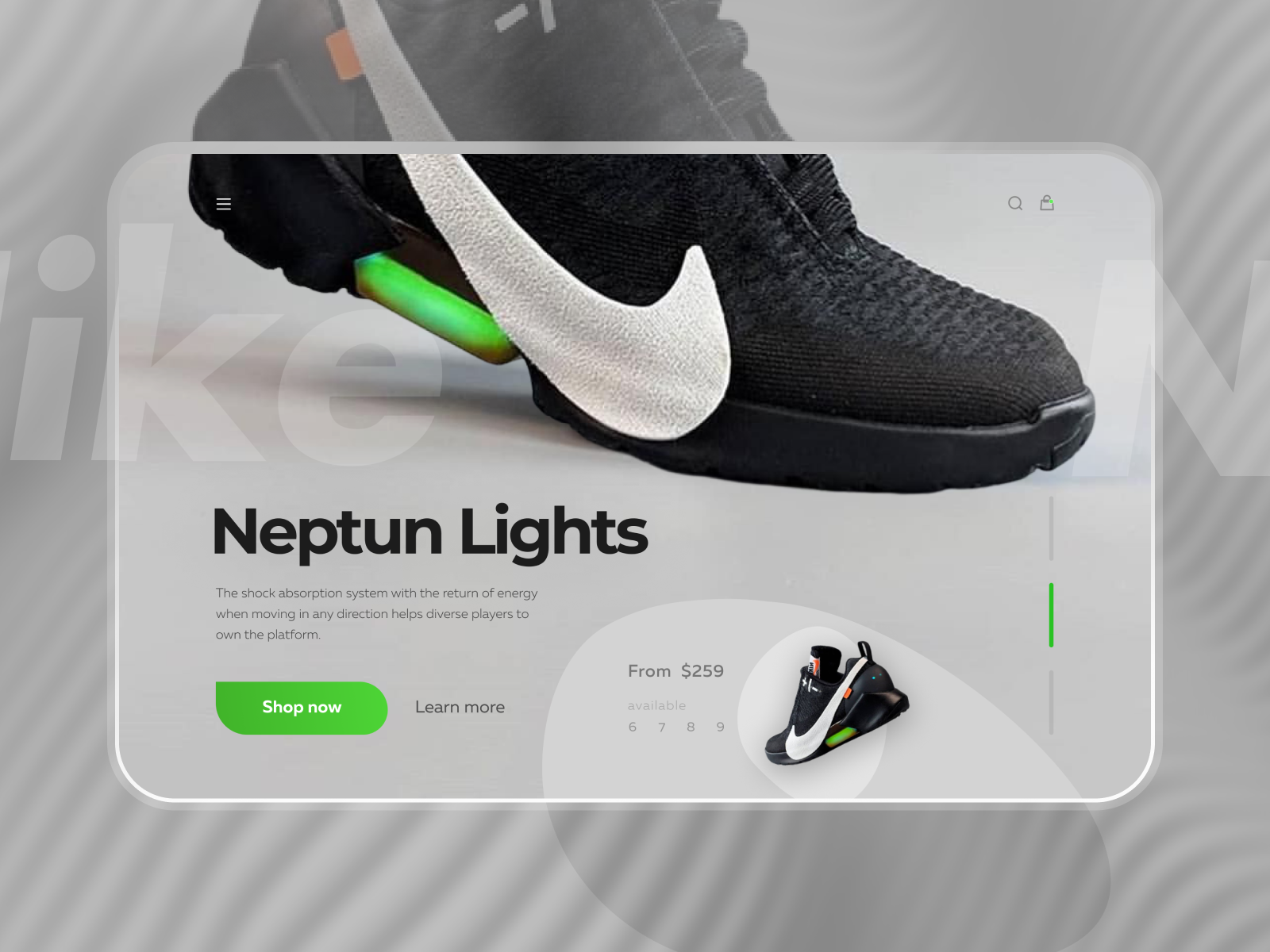 Concept of the 1st screen | Nike by Alla Sapanyuk on Dribbble