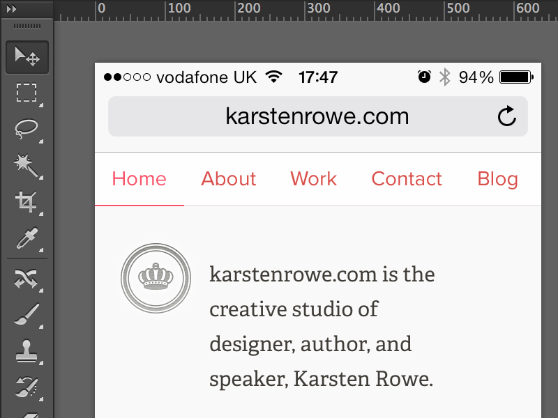 karstenrowe.com web design by Karsten Rowe on Dribbble