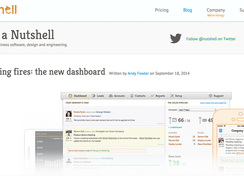 Nutshell web design by Karsten Rowe on Dribbble