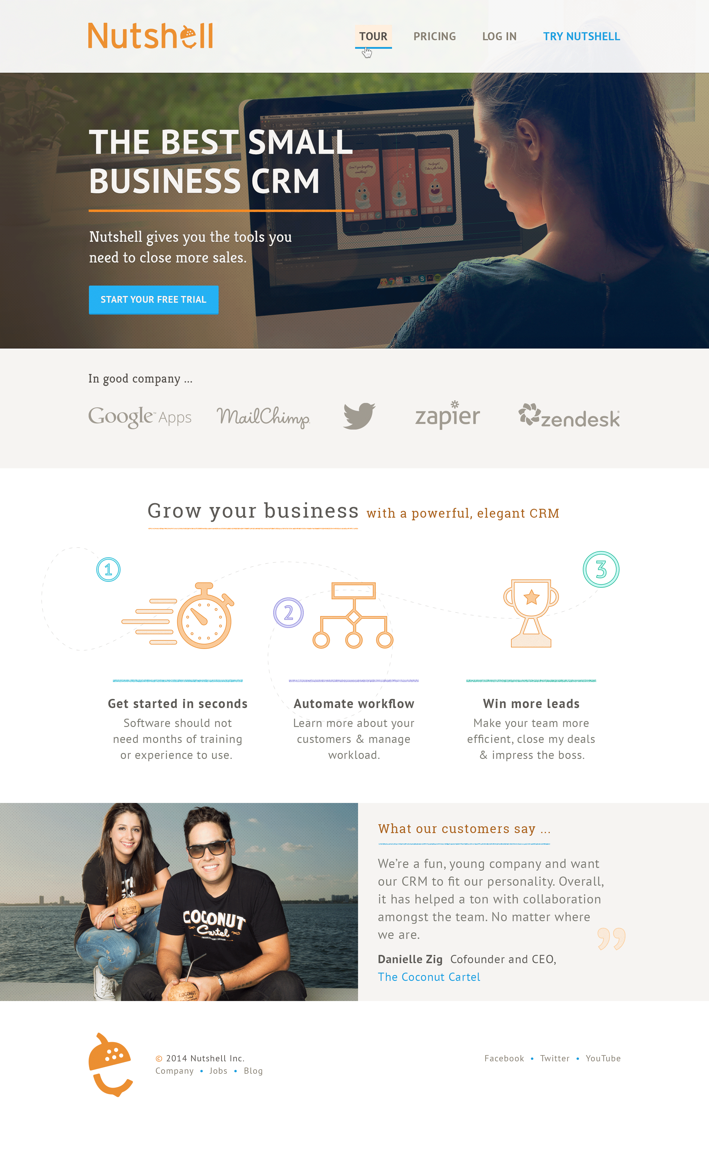 Nutshell web design by Karsten Rowe on Dribbble