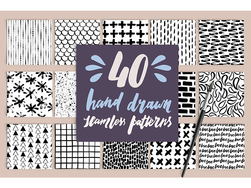 40 hand drawn patterns by Svetlana Postikova on Dribbble