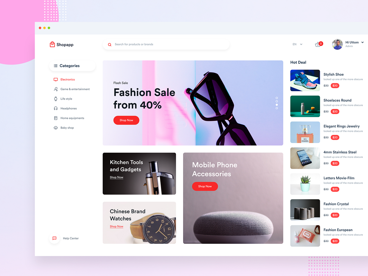 E-commerce Web App by Uttom Sen on Dribbble