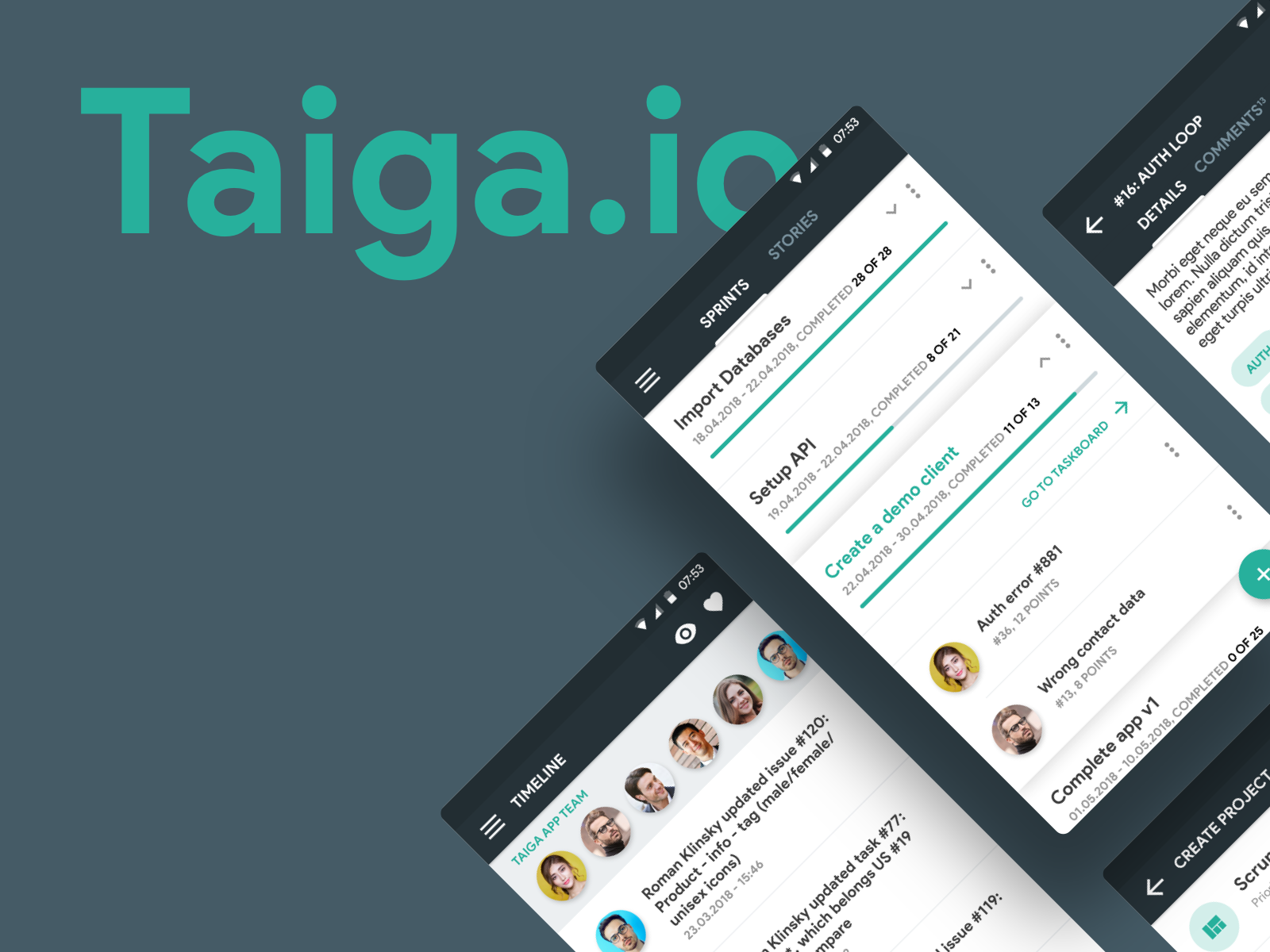 Taiga.io by Alexander Zhimalov on Dribbble