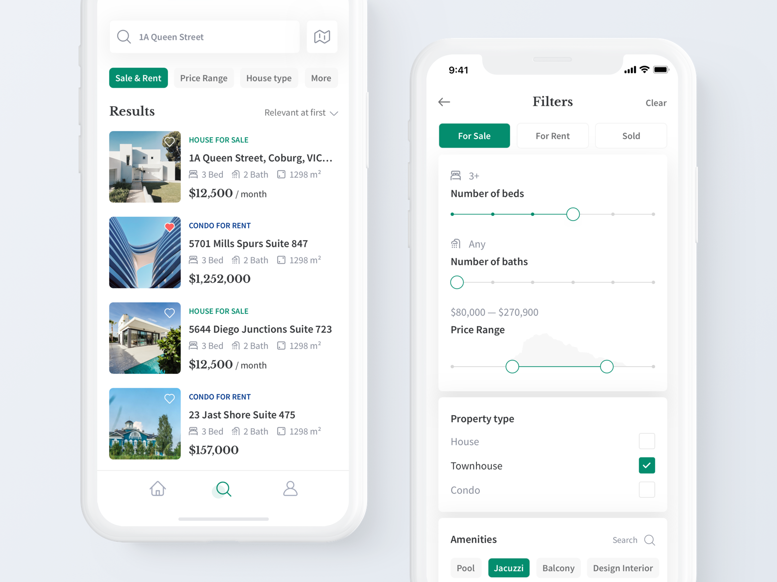 Real Estate iOS: Search property and Filters by Alex Pesenka on Dribbble