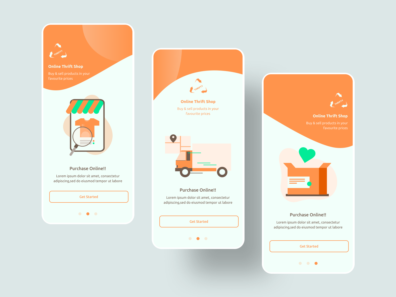 Onboarding Screens for Thrift Store App by Ijaz Ahmad on Dribbble