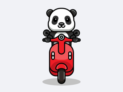 Vespa Panda Cartoon Logo by Awoga Ranger on Dribbble