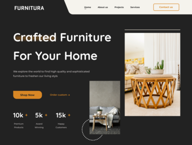 Furniture Website Landing Page by Usama Kamran on Dribbble