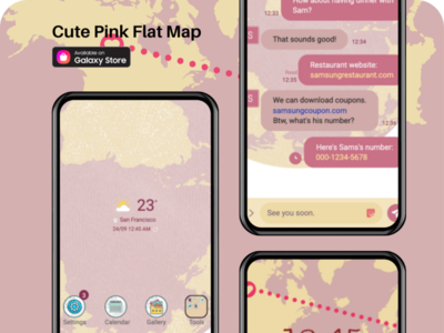 Cute Pink Flat Map by ThemeHannah on Dribbble