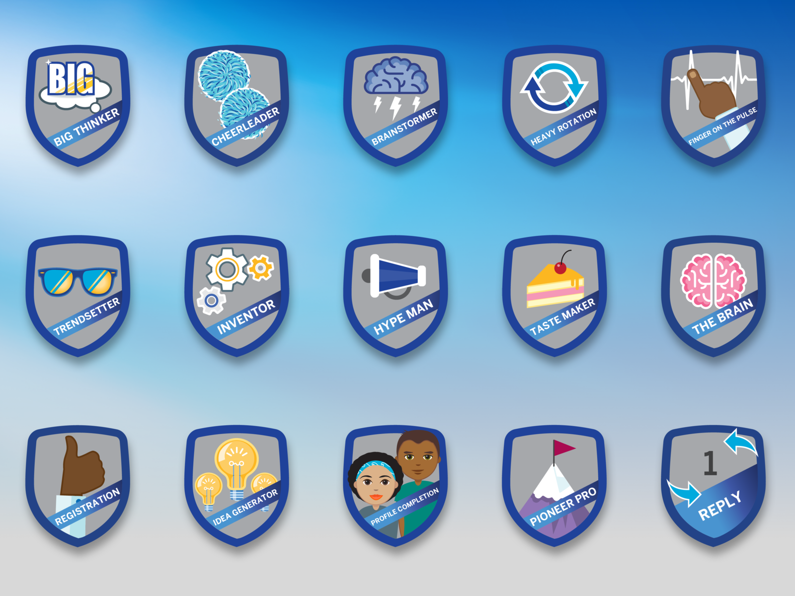 Gamification badges for Standard Bank by Lize Smith on Dribbble