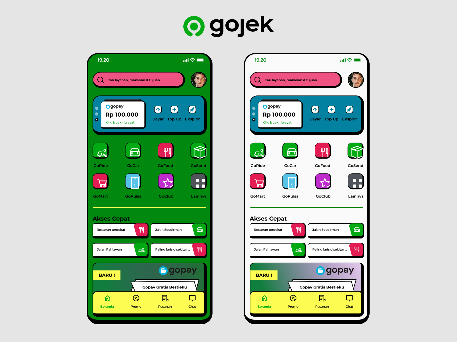 Neo Brutalism UI trend - Gojek by Mohammad Alfath on Dribbble