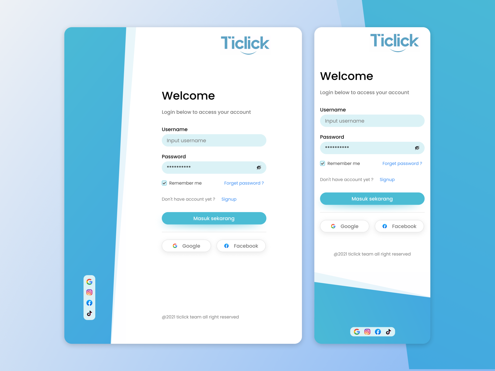 Login page for ipad and mobile by Malika on Dribbble
