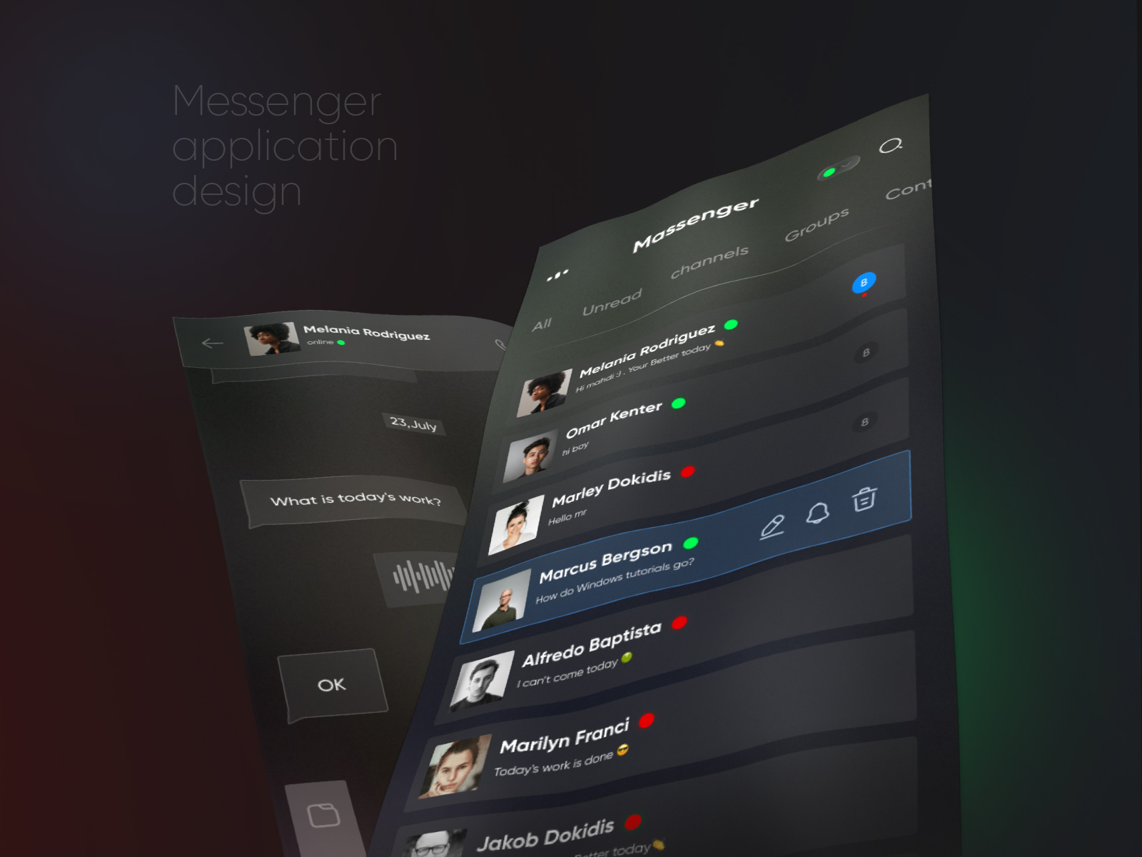Messenger app design by mahdi zarepoor on Dribbble