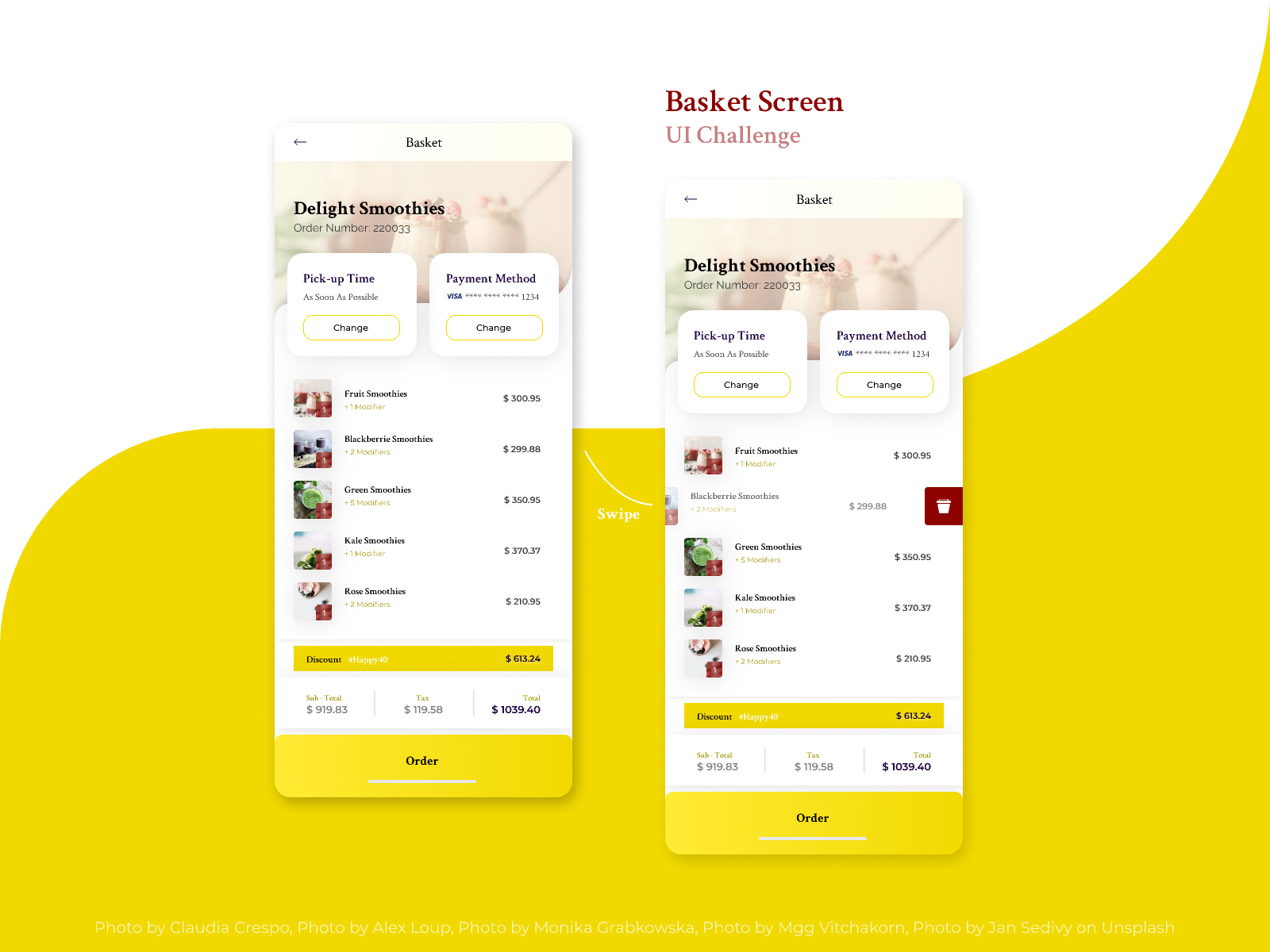 Ordering screen by Bora ALAP on Dribbble