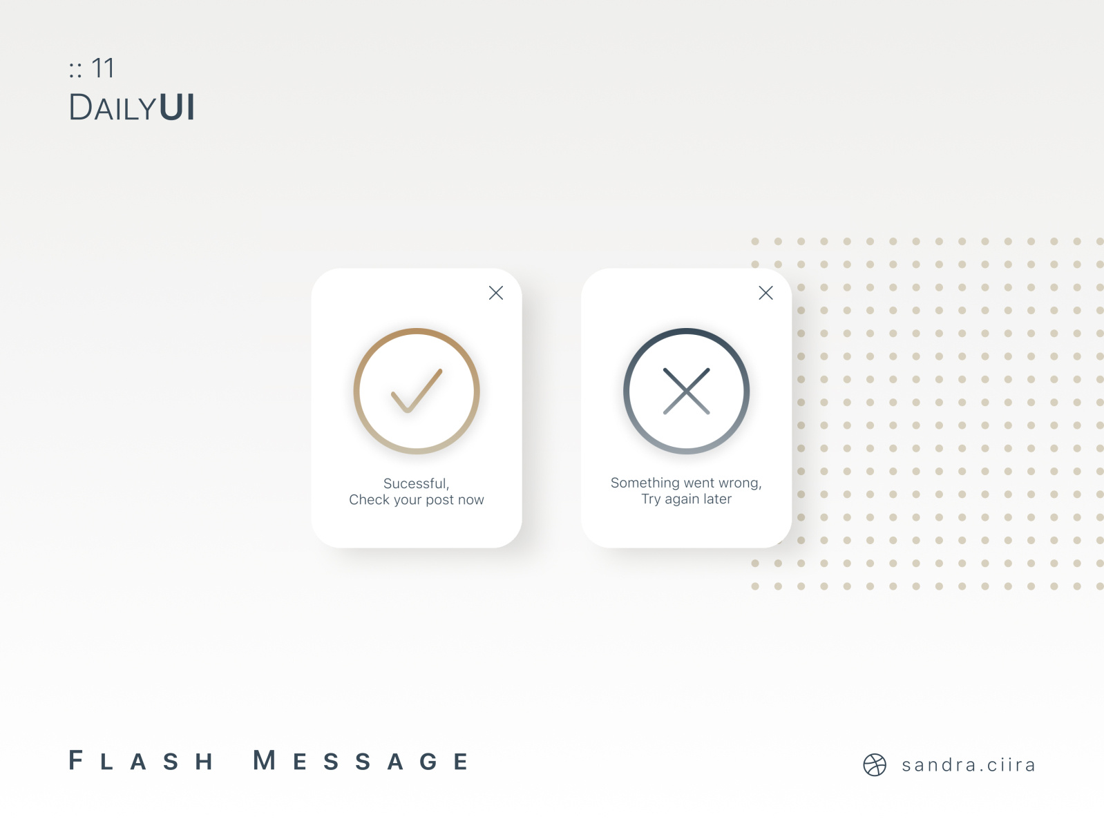 Daily UI Challenge #011 Flash Message by Sandra Lau on Dribbble