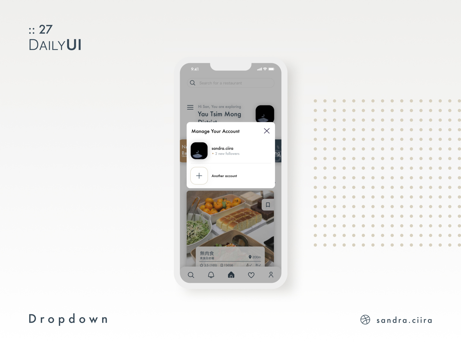 The Daily UI Challenge #027 Dropdown by Sandra Lau on Dribbble