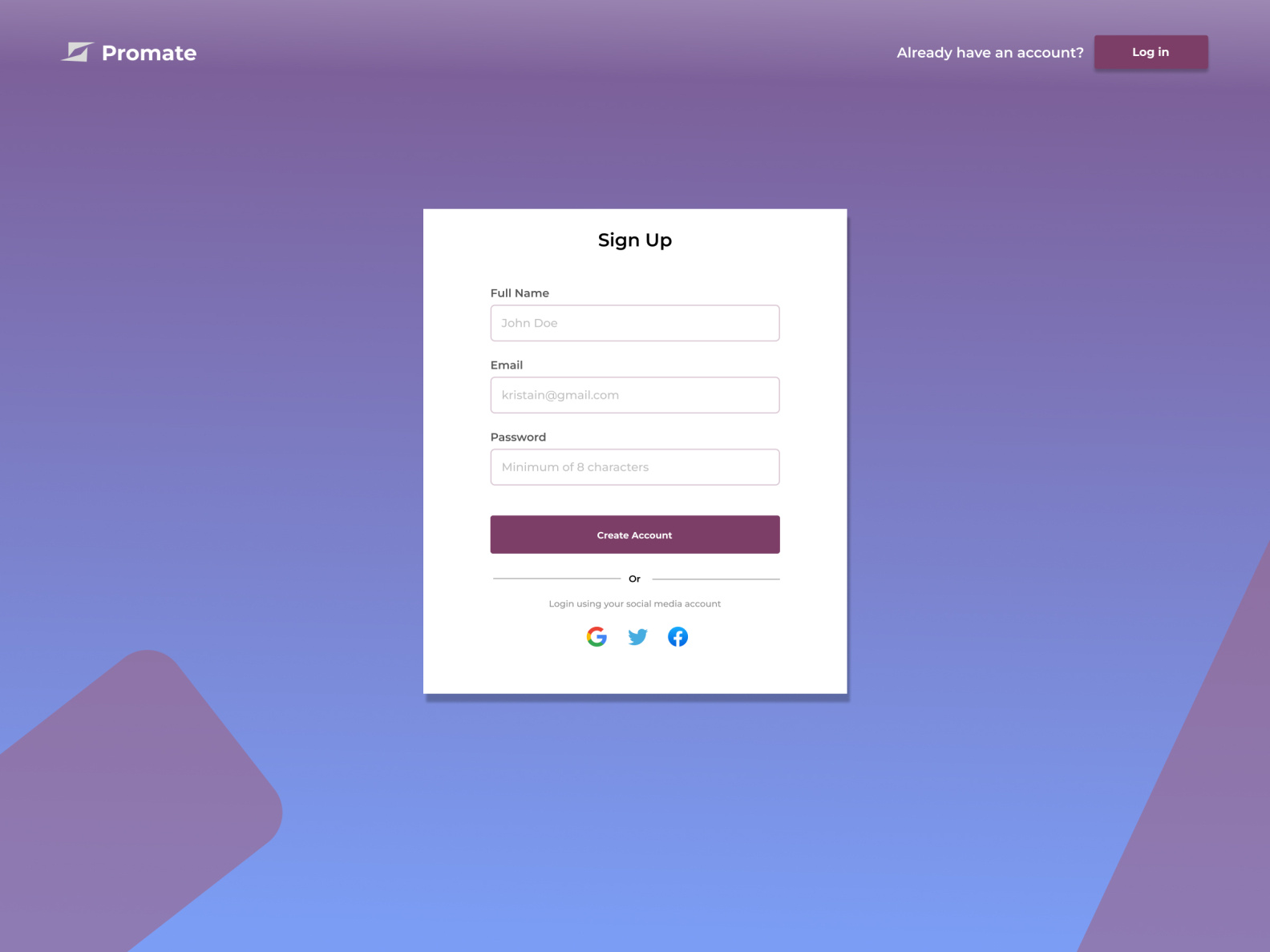 Sign up page by Wivina Airiohuodion on Dribbble