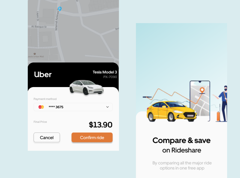 RideShare UI by Iyoro ebitimi on Dribbble