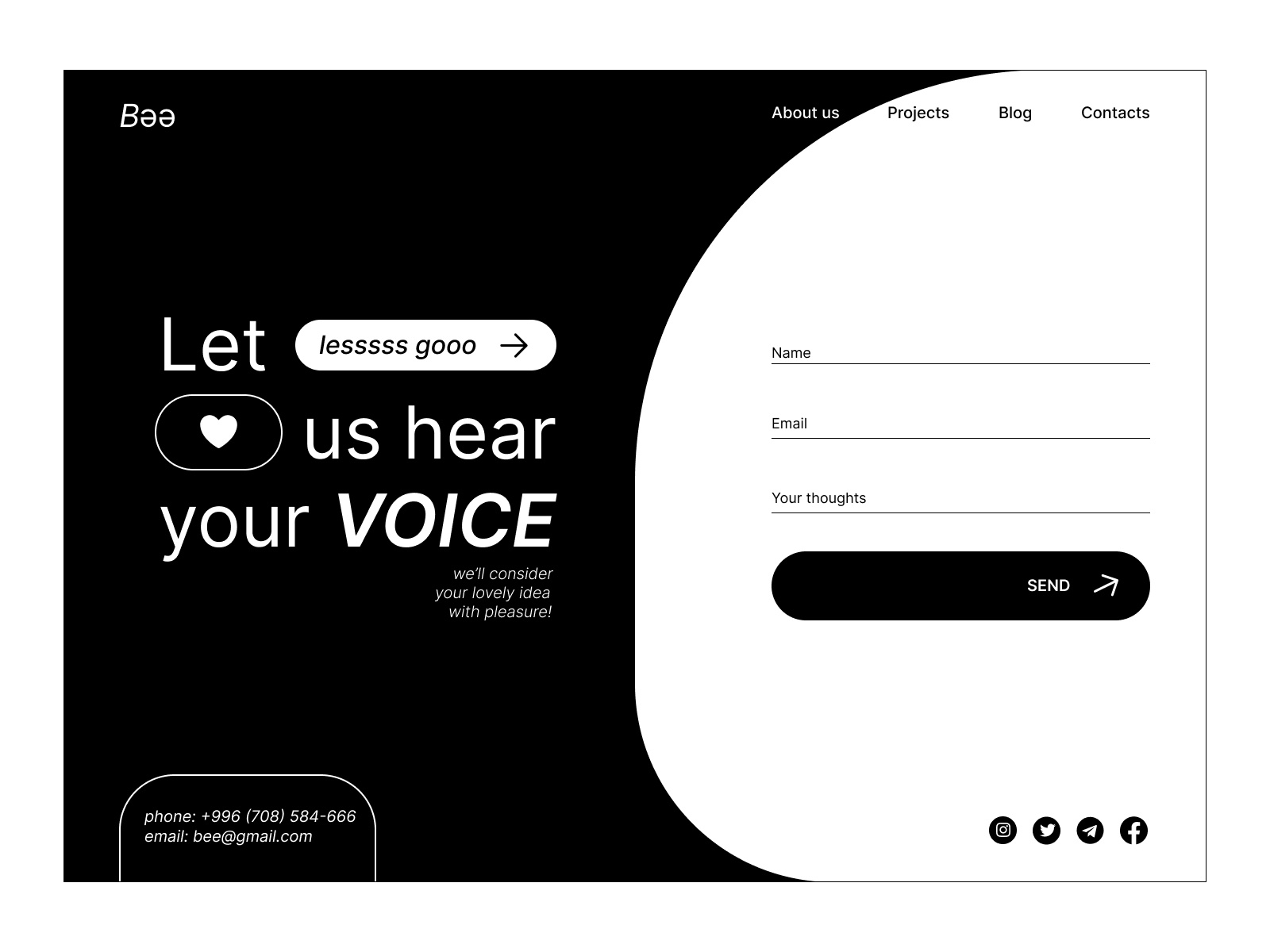 Feedback form by Alina Sekeeva on Dribbble