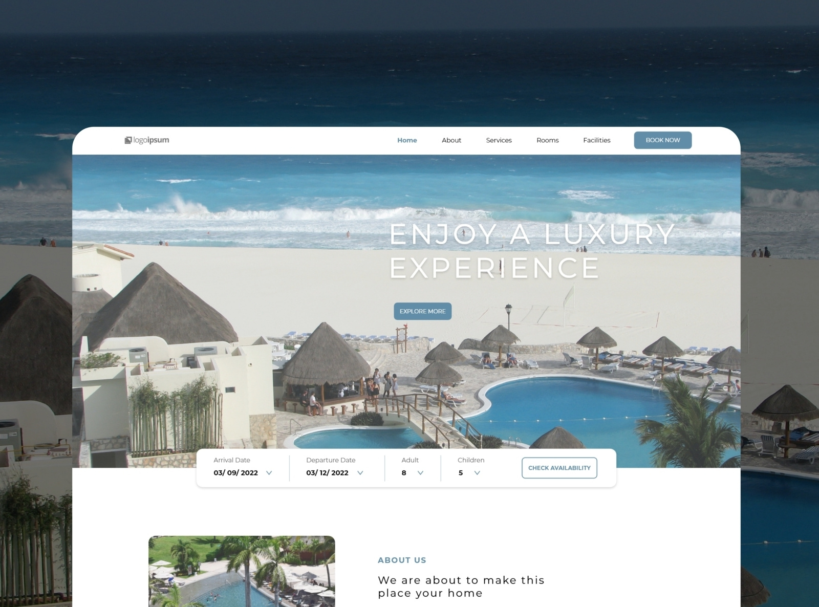 Resort Landing Page by Princess Rich Anne Borgonia on Dribbble