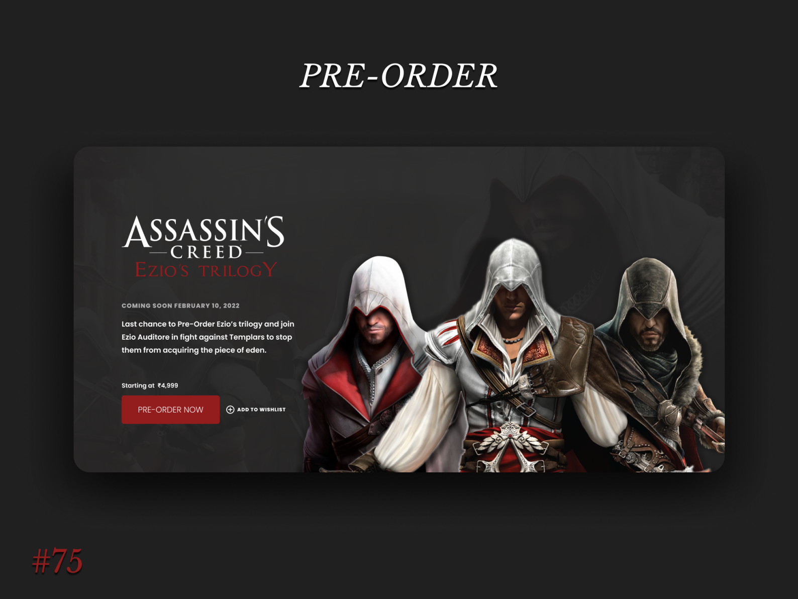 Daily UI Challenge - Pre-Order by Abhijeet Gonsalves on Dribbble