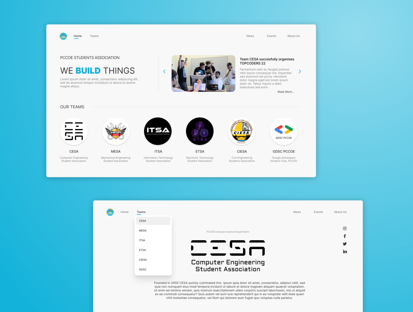 Students' Clubs' Unified Website by Ashwin on Dribbble