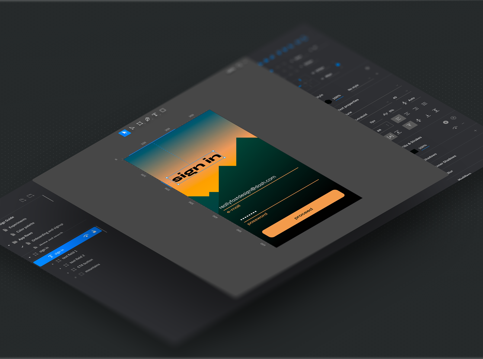 Isometric view of Dash's UI metaphor by Henrique Perticarati on Dribbble