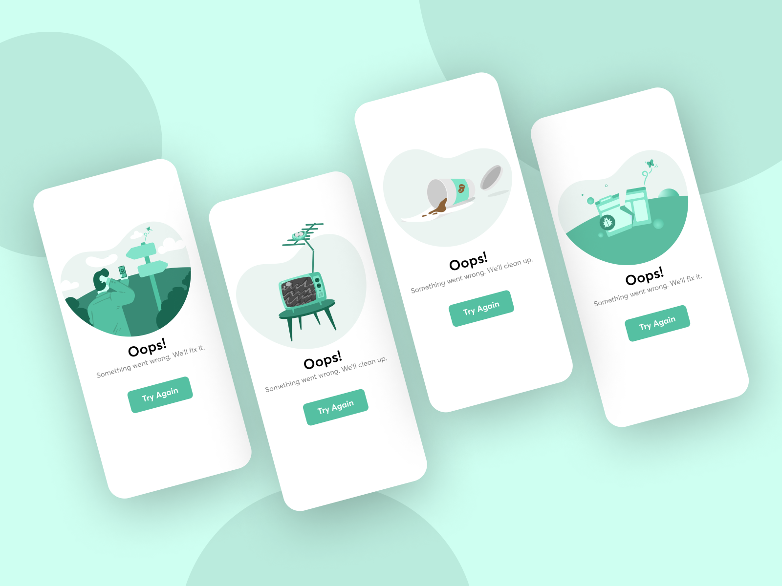 Error Screen Illustrations | Nearcast Mobile App by Mohamed Salman ...