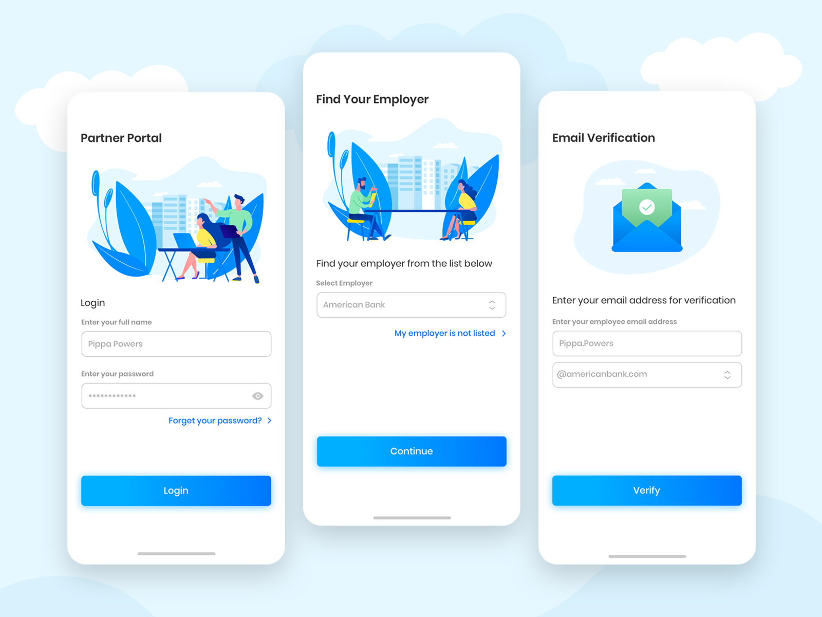 On-Boarding Screens by Michael Borodynko for Punching Pixels on Dribbble