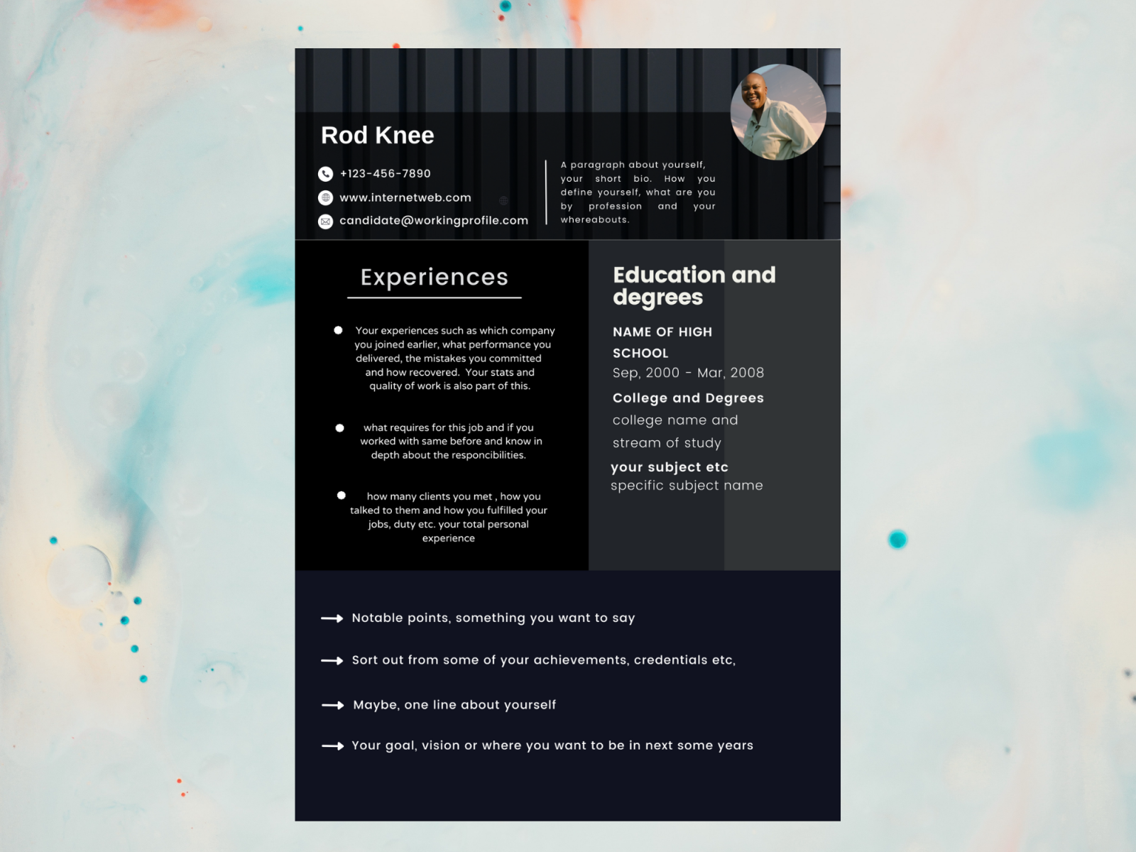 resume3 by Rishav Sarkar on Dribbble