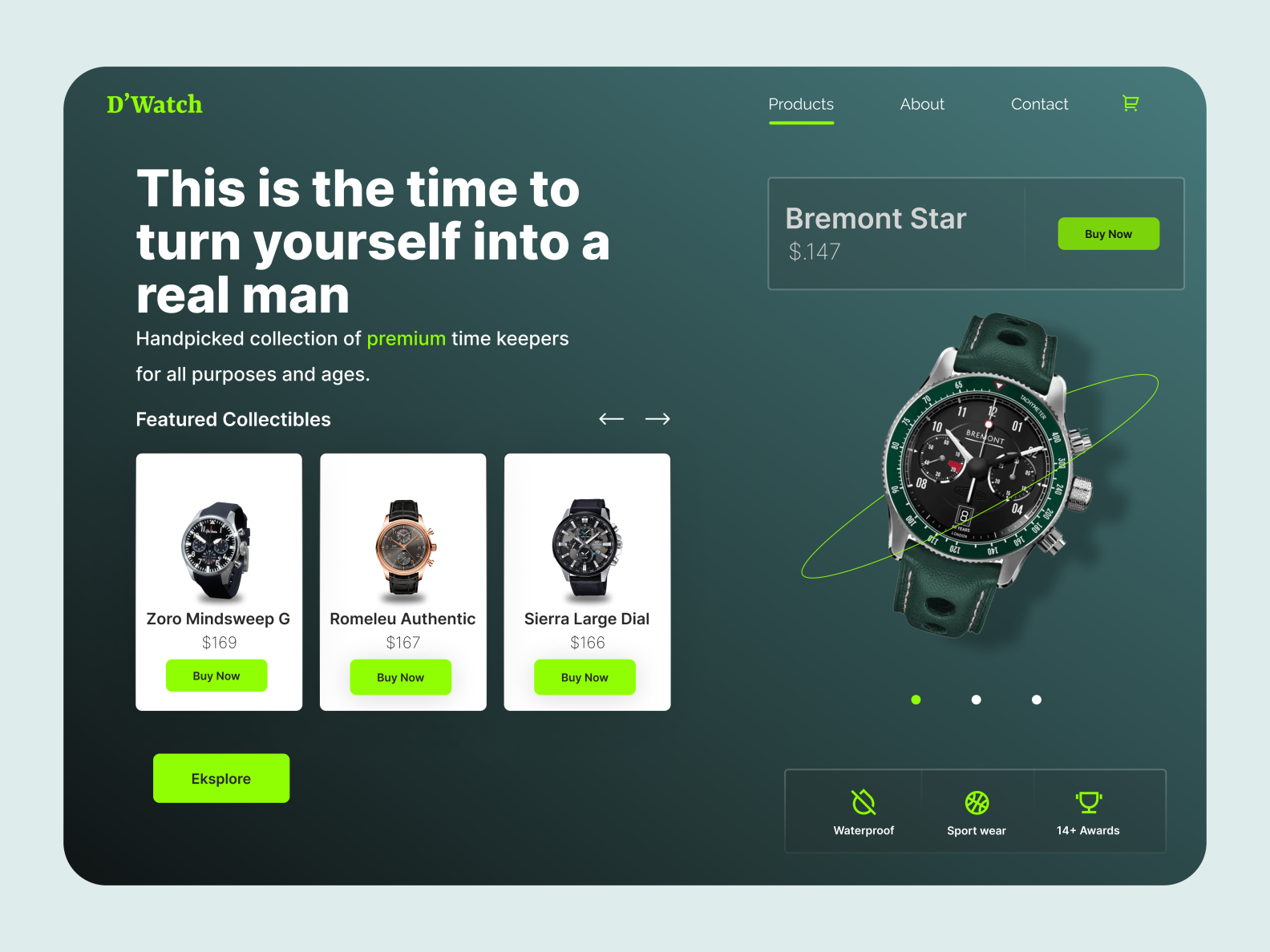 Watches Landing screen Web by Doni Sanjaya on Dribbble