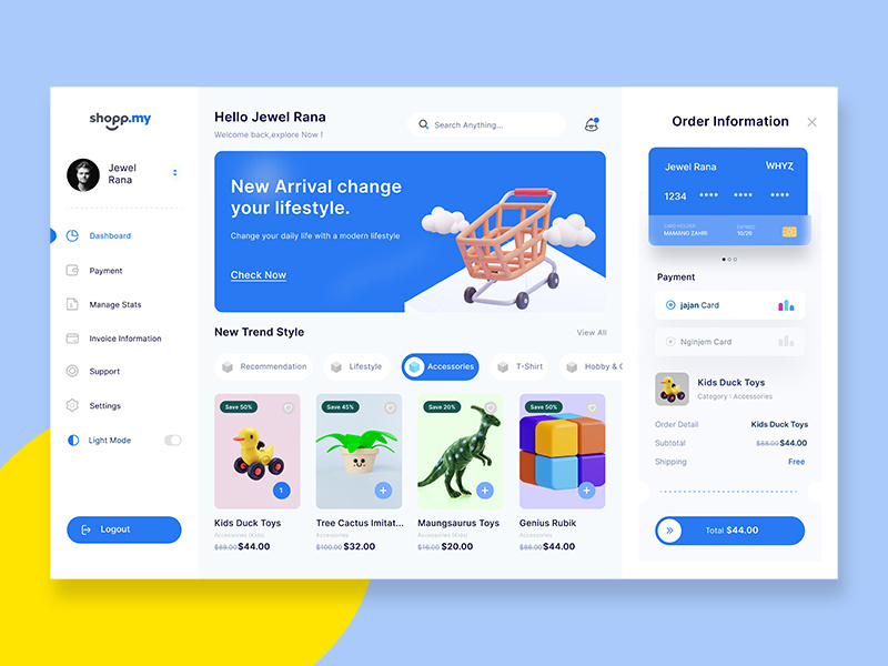 E-commerce Dashboard by Jewel Rana on Dribbble