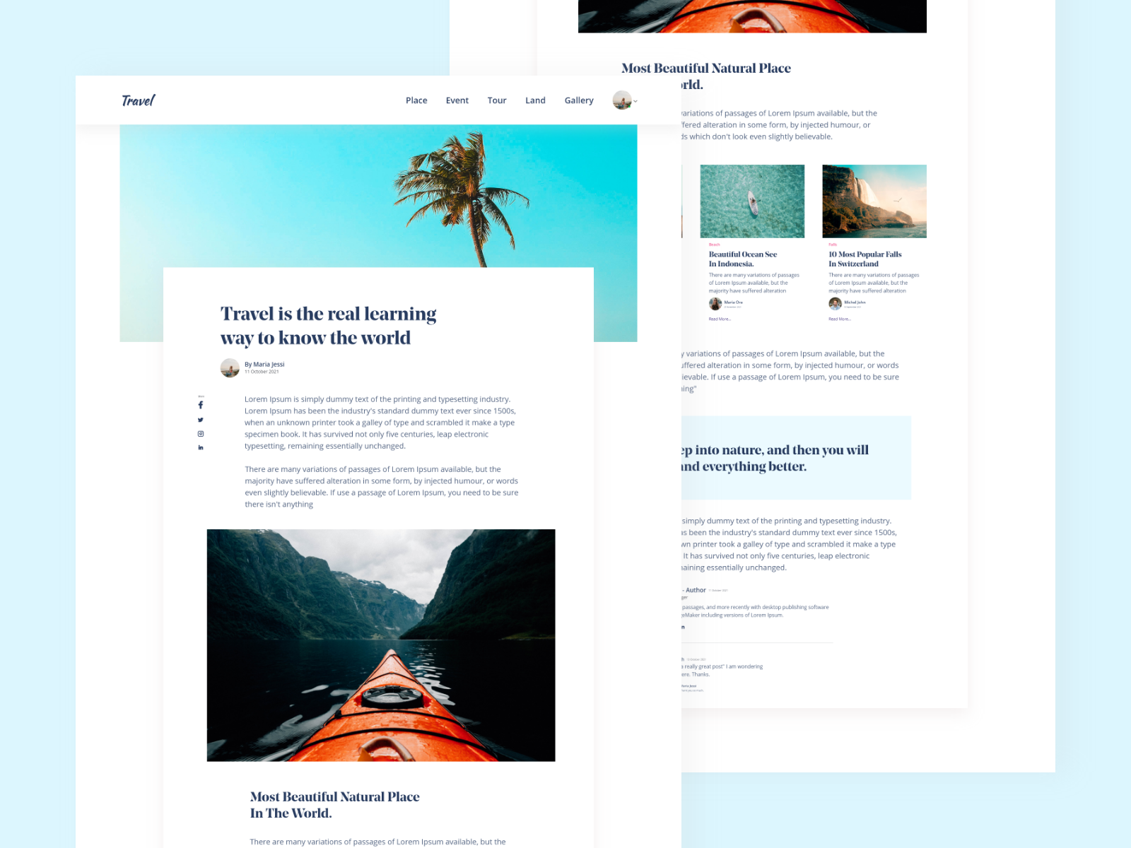 Single Blog Page by Irons Alamin on Dribbble