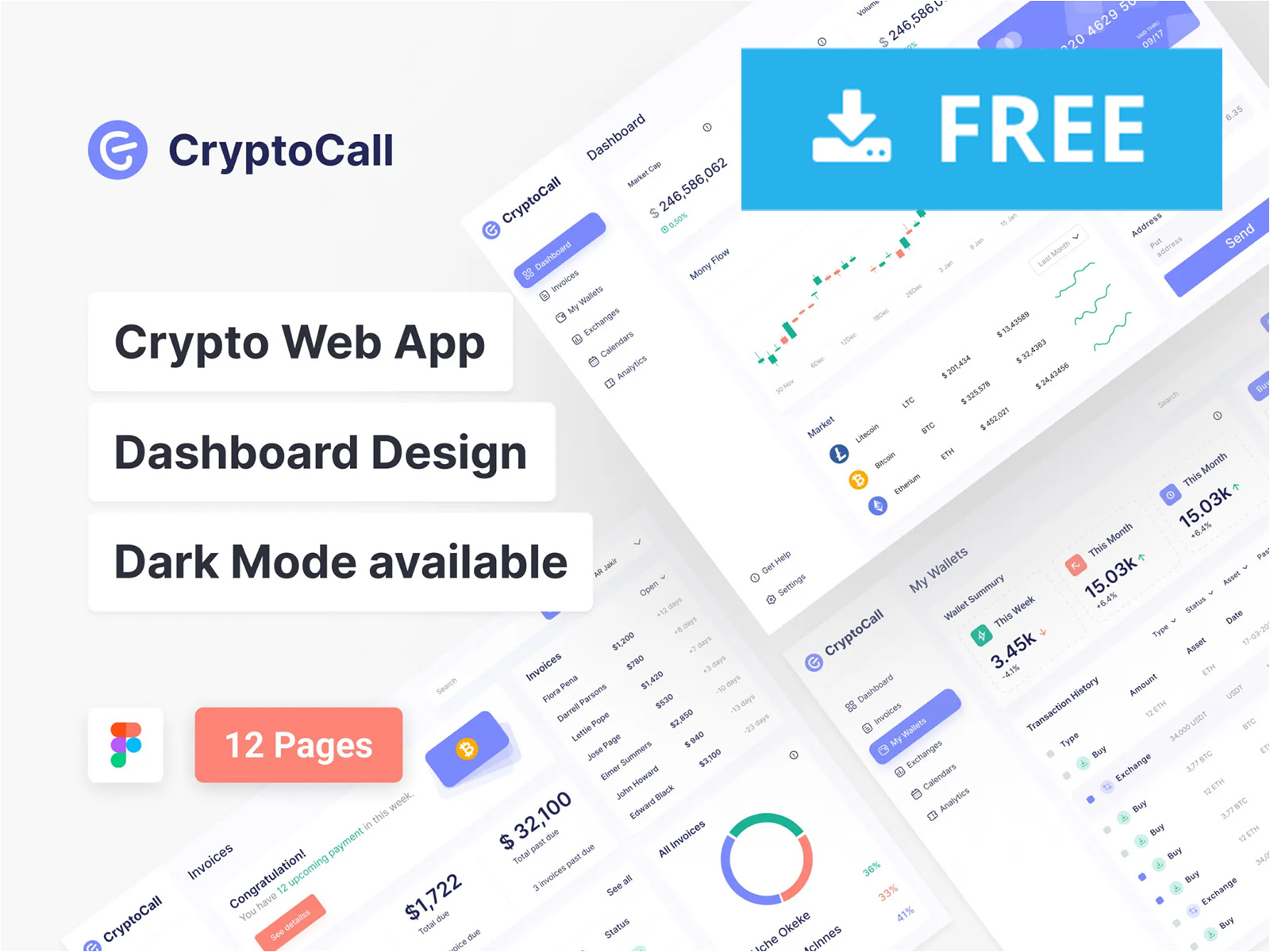 Crypto Web App Dashboard Design for Figma by Graphic Ghost on Dribbble
