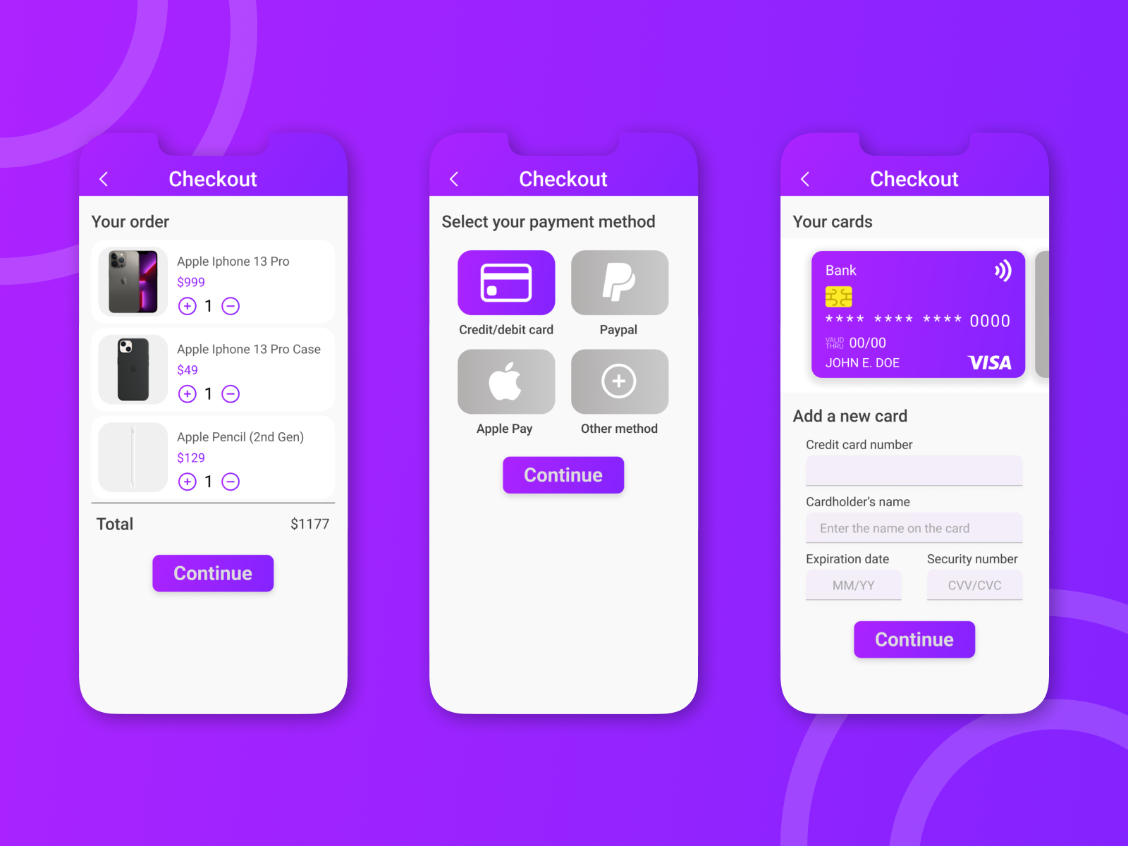 Daily UI #2 - Credit Card Checkout! by Renzo Nardecchia on Dribbble