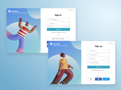 Workspot - Sport App | Sign in and Sign up UI Design by Nasyar on Dribbble