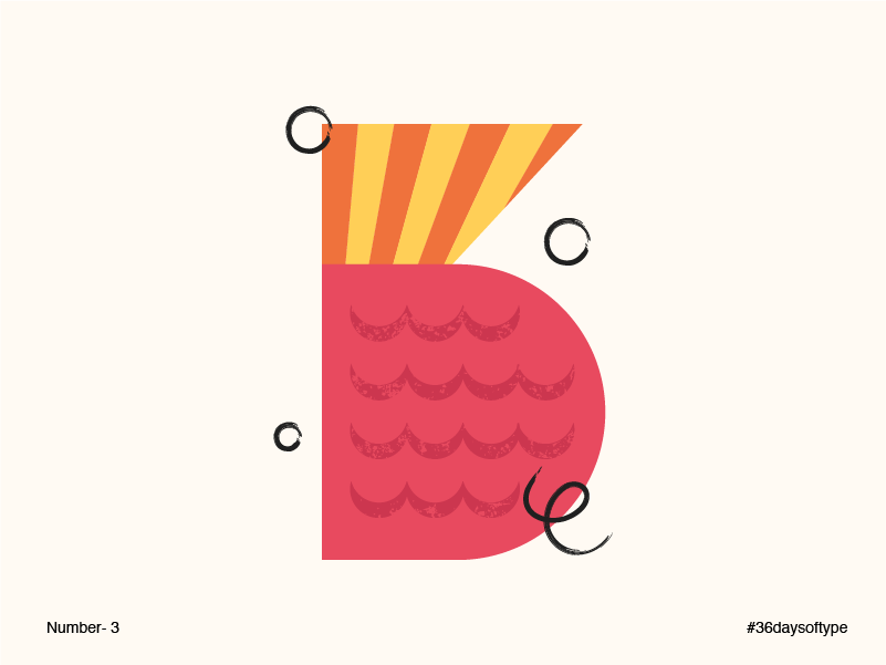 Number 3 - #36daysoftype by Charco Design on Dribbble