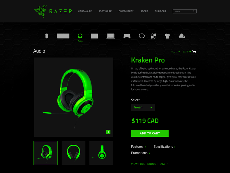 Razer Product Information by Jordan Jackson on Dribbble